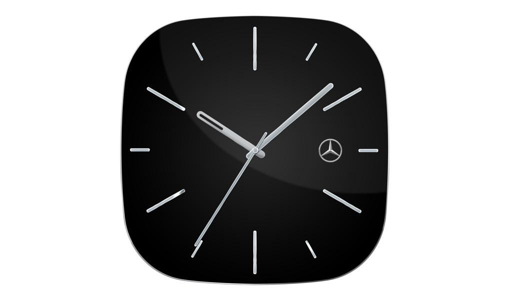 Mercedes-Benz Wanduhr Aluminium Business Schwarz "Modern Luxury"